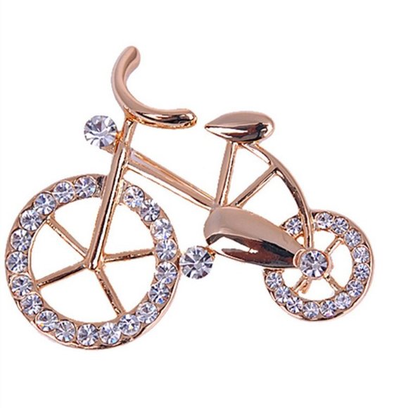 Jewelry | Brooch Cute Bicycle Bike Rhinestone Sparkle Gemstone Bike ...